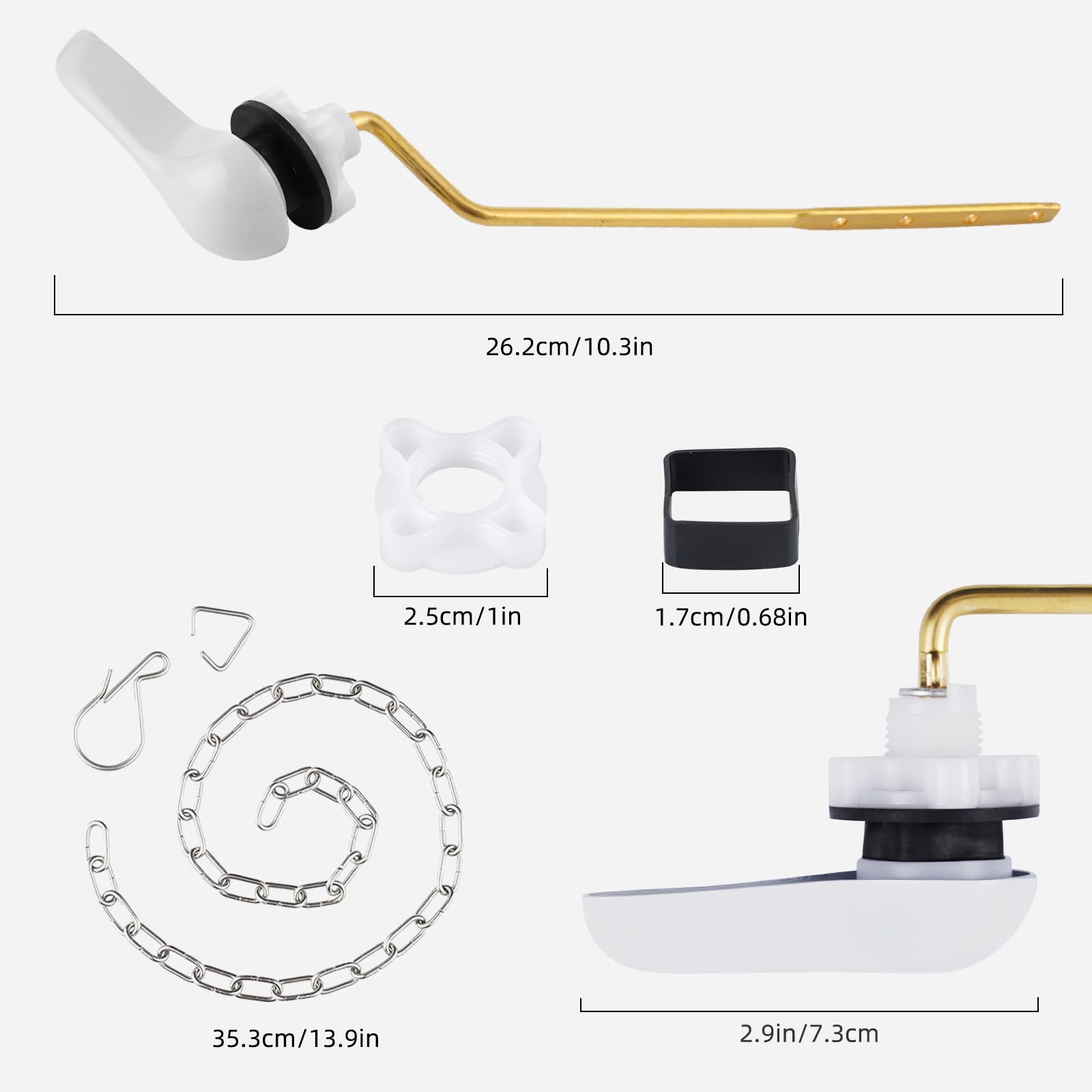 Snapklik.com : Universal Metal Toilet Tank Flush Lever Replacement ...