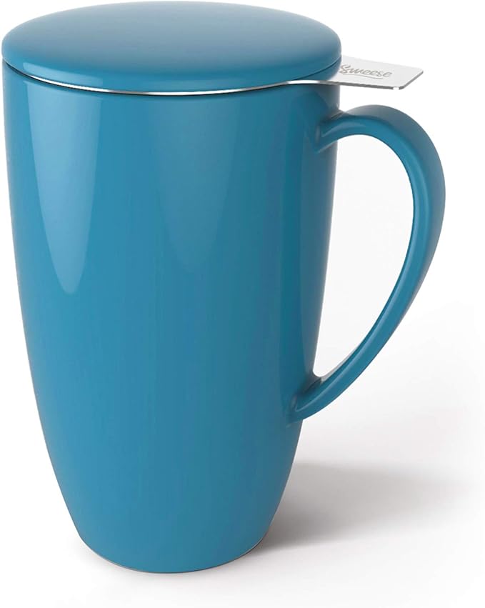 Amazon.com: Sweese 15 OZ Porcelain Tea Mug with Infuser and Lid, Loose ...