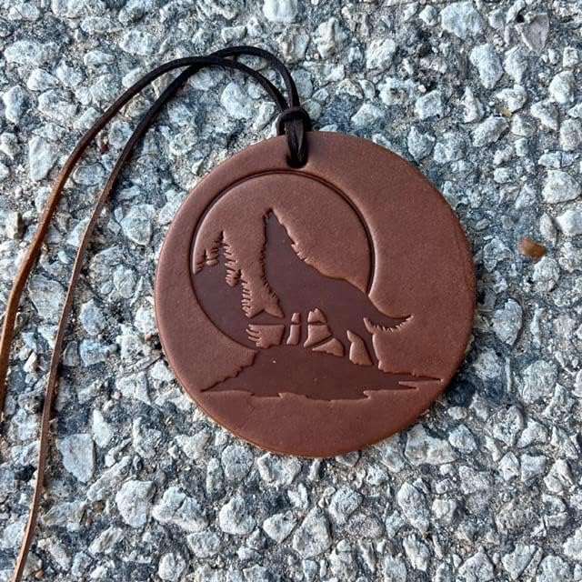 Amazon.com: Air Flair | Leather Car Air Freshener | Howling Wolf Brown ...