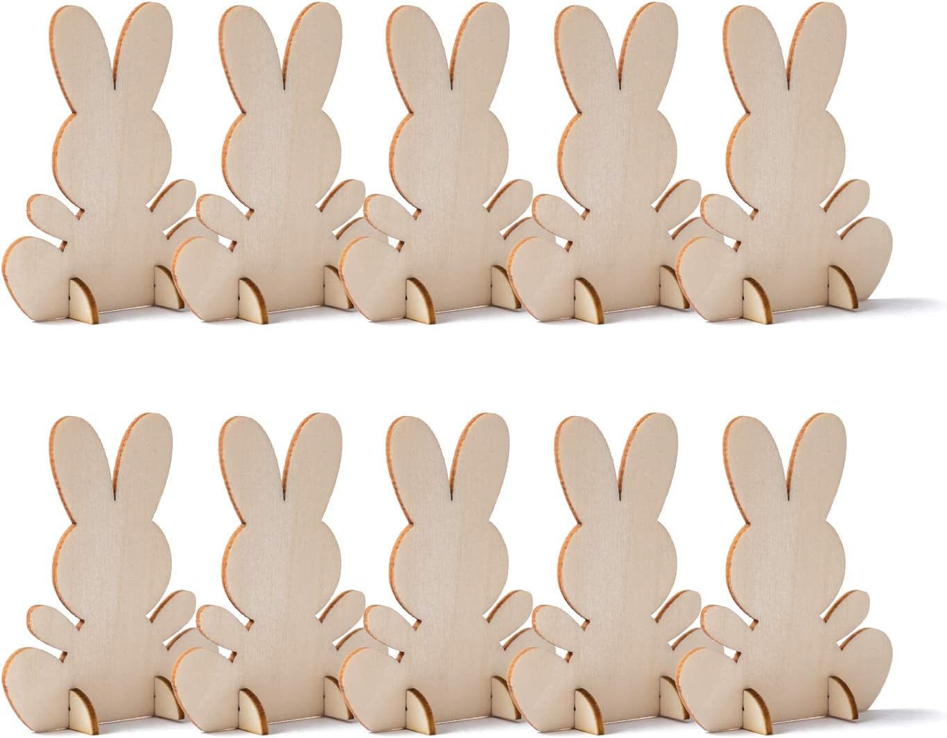 Amazon.com: 20pcs Bunny Wood DIY Crafts Cutouts Wooden Rabbit Shaped ...