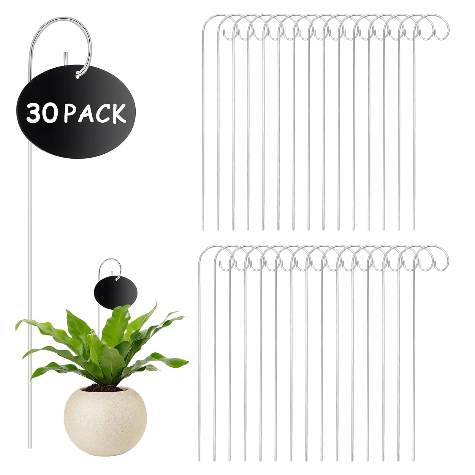 Metal Plant Label Stakes 30Pcs Plant Label Hooks Holder Stainless