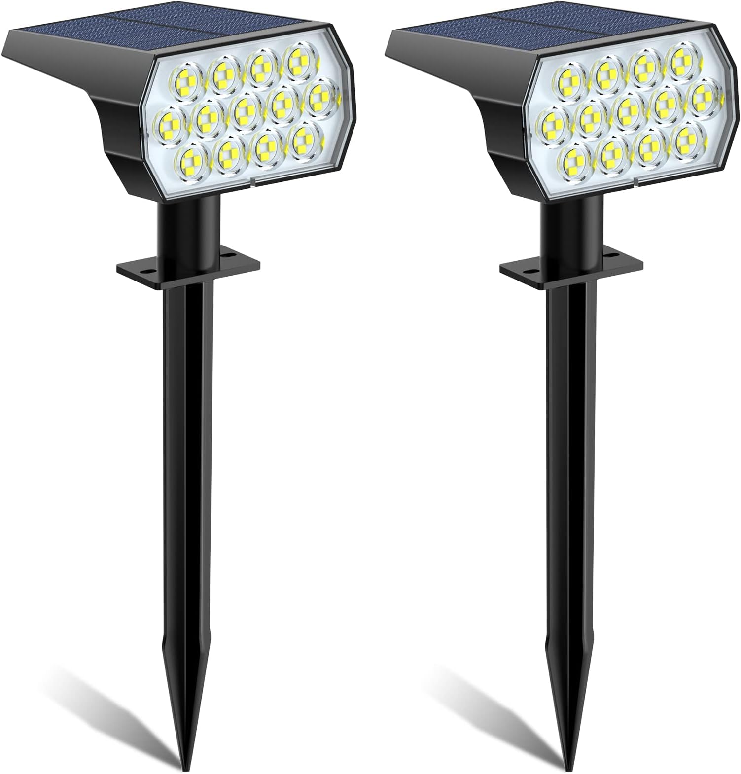 Solar Spot Lights Outdoor Waterproof IP65, [2 Pack/52 LED] 2-in-1 Solar ...