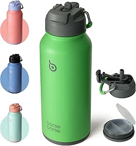 BOTTLE BOTTLE Insulated Water Bottle 950ml(32oz) Stainless Steel Sports Water Bottles with Straw ...