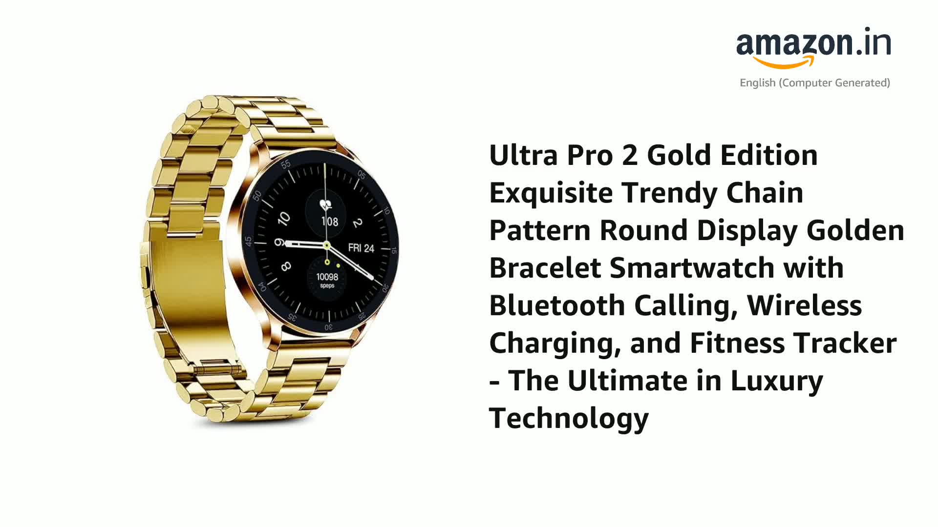Watch Ultra Pro 2 Gold Edition Exquisite Trendy Chain Pattern Round ...