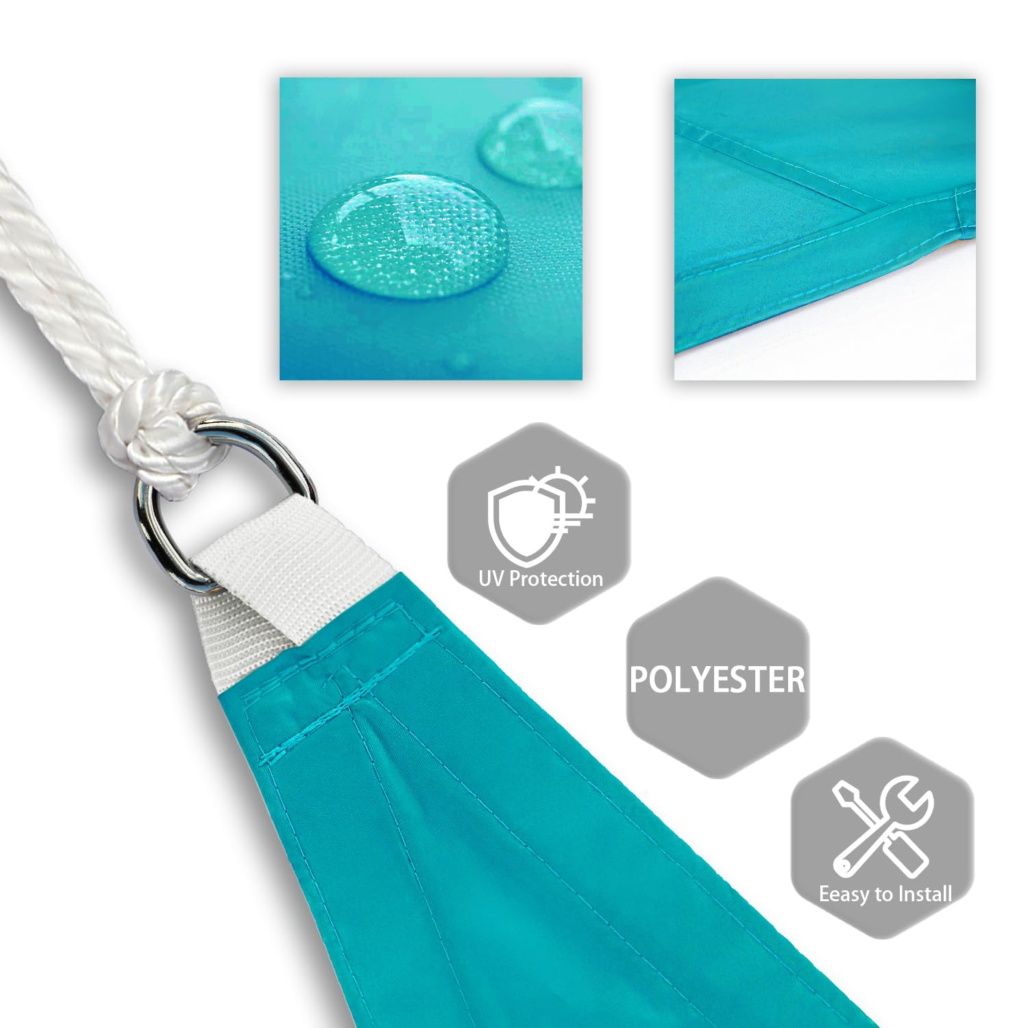 Snapklik.com : Paradise 8 X 12 Sun Shade Sail Waterproof Turquoise ...
