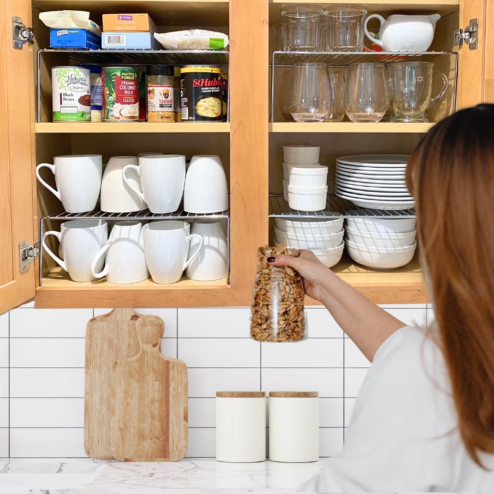 Snapklik.com : Evelots Kitchen Cabinet Wire Shelf Organizer/Rack - 4 ...