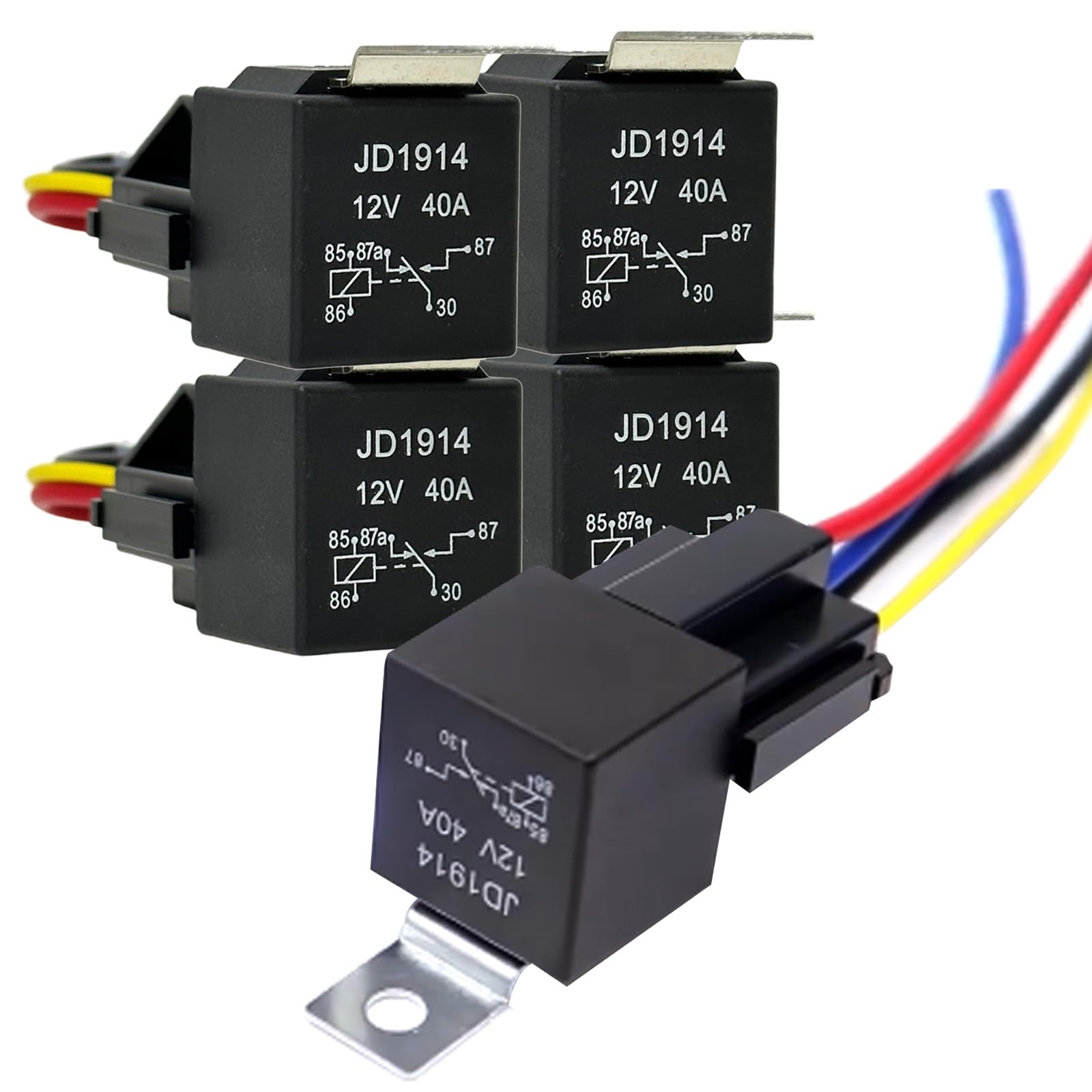 5 Pack 5 Pin 12v Relay With Harness 40amp 12 | Desertcart INDIA