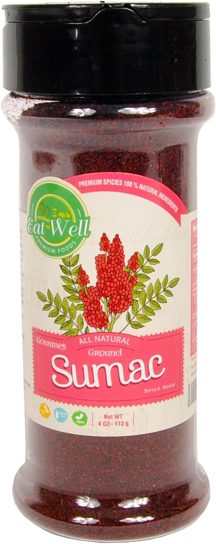 Amazon.com : Eat Well Sumac Spice Powder 4 oz Shaker Bottle, Ground ...
