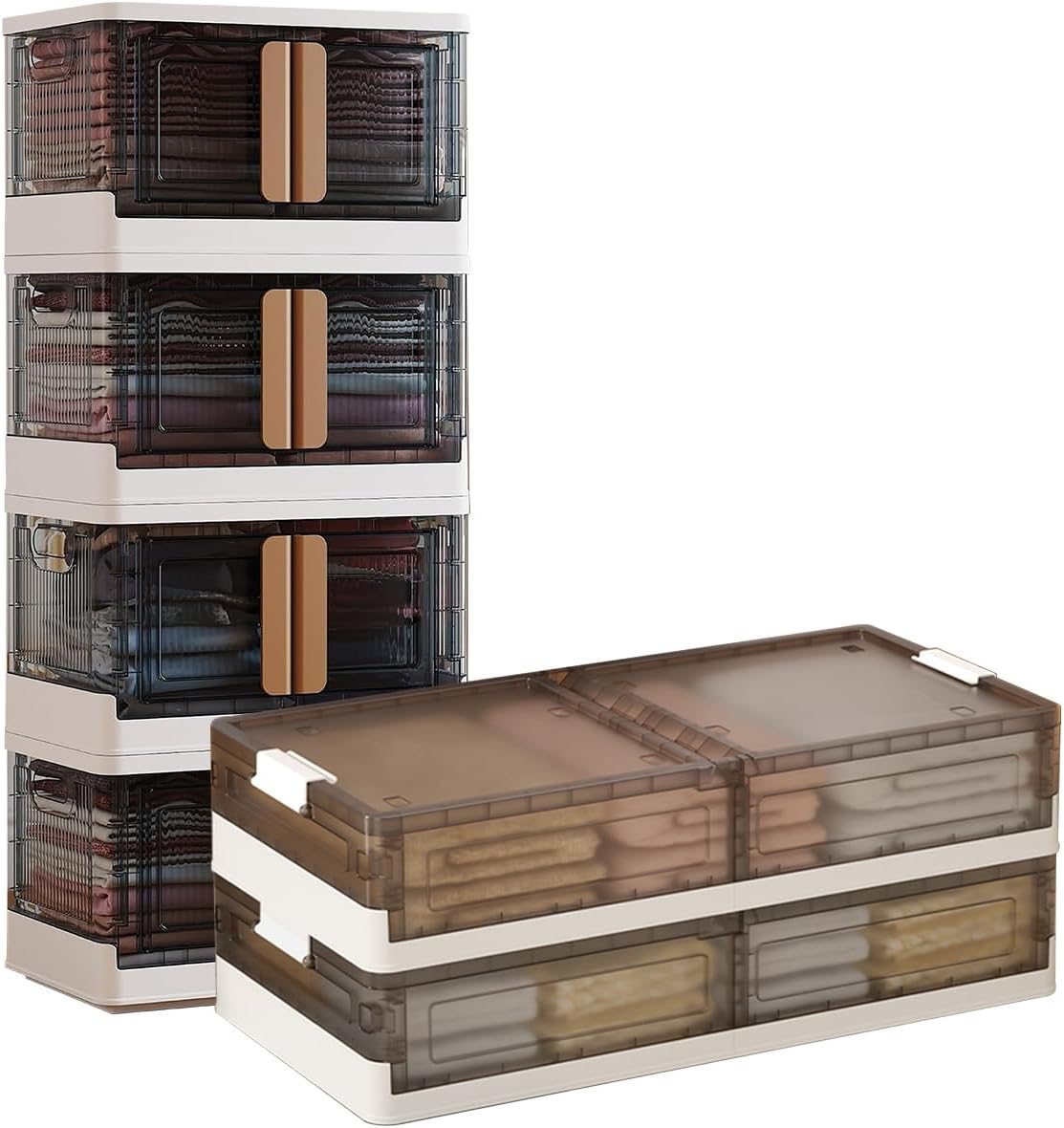 SIRIRIC Paquete de 4 contenedores de almacenamiento de 8.5 galones con ...