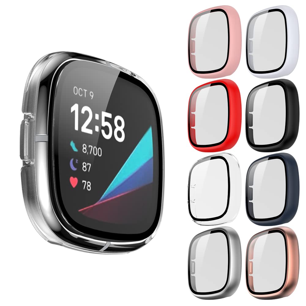 Amazon.com: 8-Packs Case Cover Compatible with Fitbit Versa 3/Sense ...