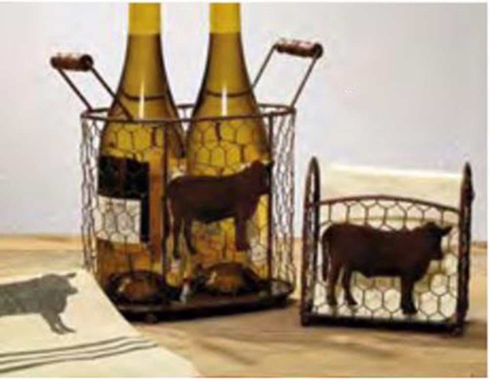 Amazon.com: IHF Metal Cow Caddies, Wine Holder and Napkin Holder: Home ...