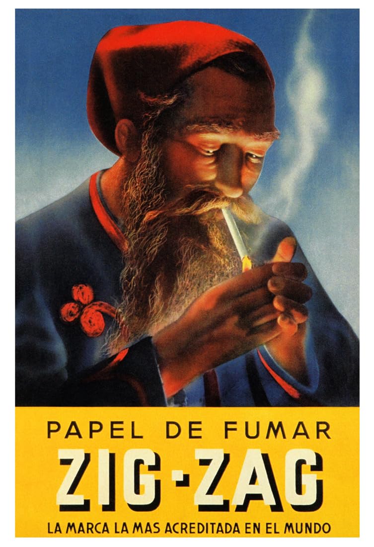 Amazon.com: Zig Zag Poster, Papel De Fumar, Vintage, Rolling Papers ...
