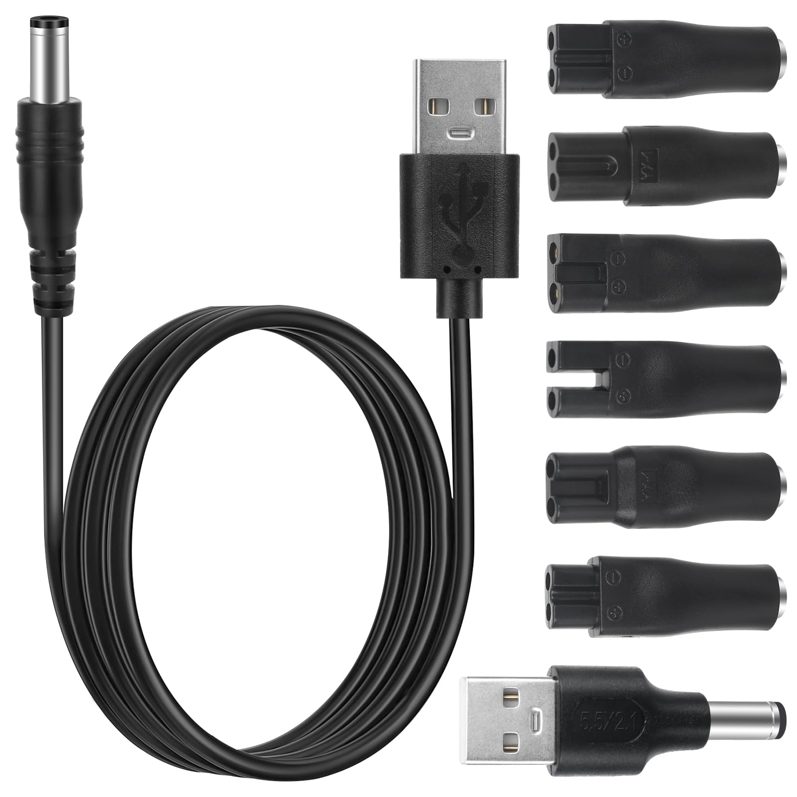 FENYW 5 V USB Power Cable 5.5 mm Razor Charger Power Cable, 7 Pieces ...