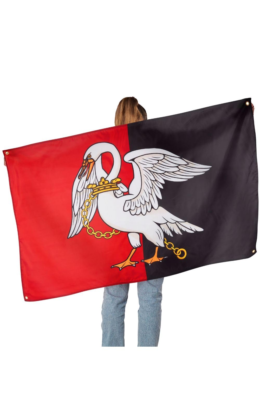 Runesol Buckinghamshire Flag, 91x152cm, 3ft x 5ft, 4 Grommets, Eyelet ...