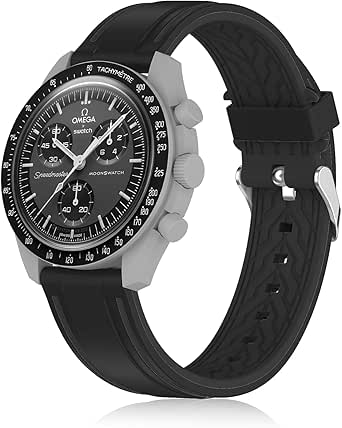 Wawasia Bands for Moonswatch Watch, Curved No Gap Soft Silicone Strap ...