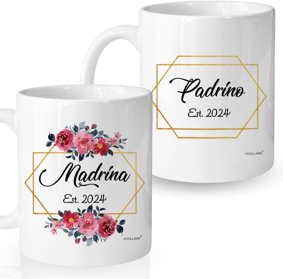 Amazon.com: WHIDOBE Godparents Proposal Mug Set, Padrino De Bautizo Cup ...