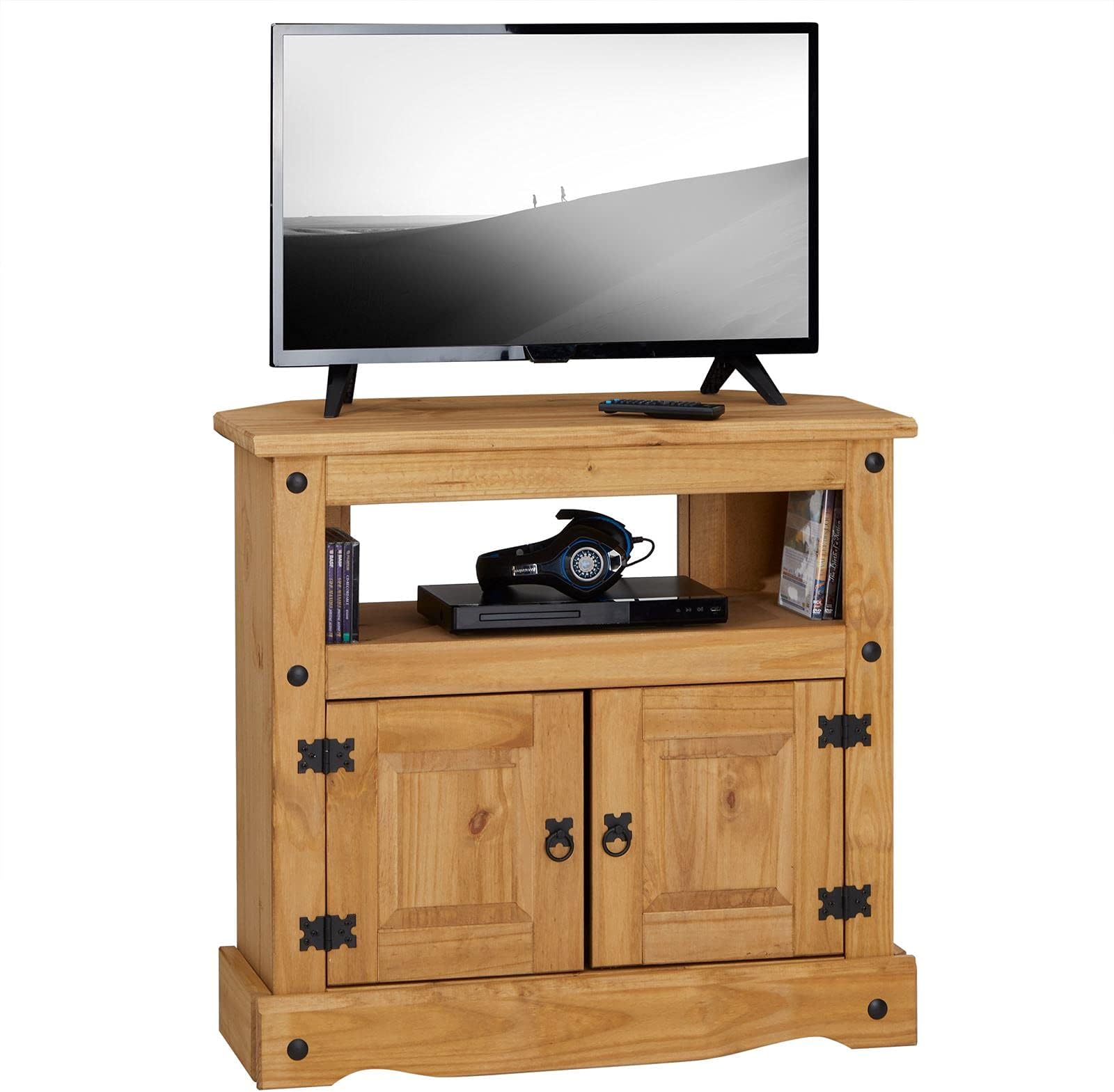 CARO-Möbel TV Rack Salsa Regal TV Schrank Kiefer massiv im Mexiko Stil ...