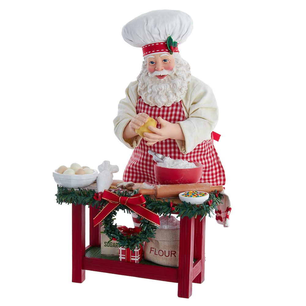Amazon.com: Kurt Adler 10.5-Inch Fabriché 2-Piece Baking Santa Set ...