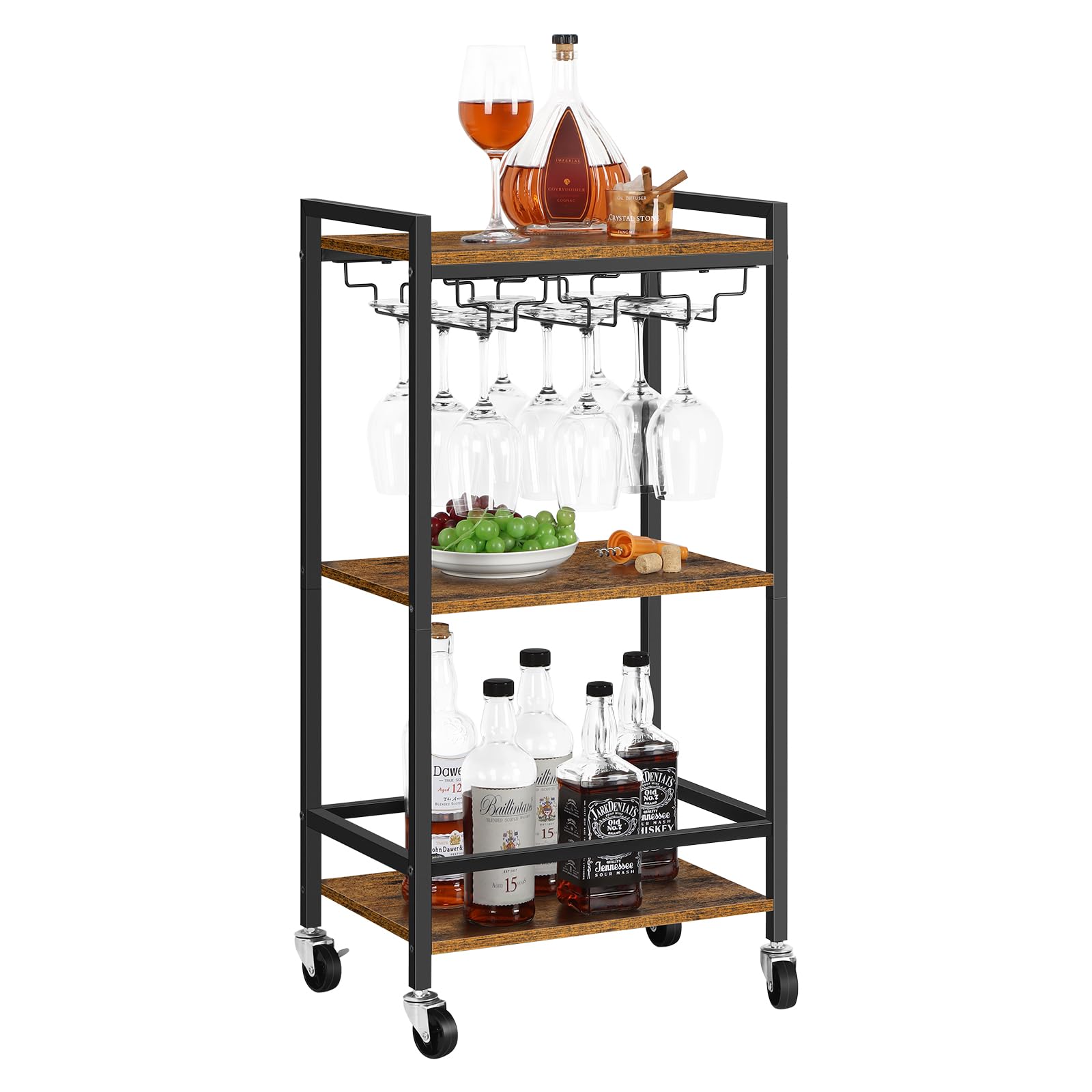Snapklik.com : DOMYDEVM Home Bar Serving Cart 3-Tier Bar Cart