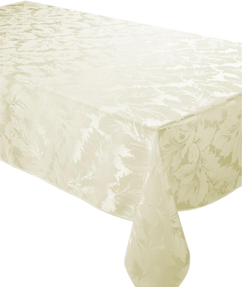 Amazon.com: Damask Oblong Tablecloth Cream, 70 x 90 inches (178 x ...