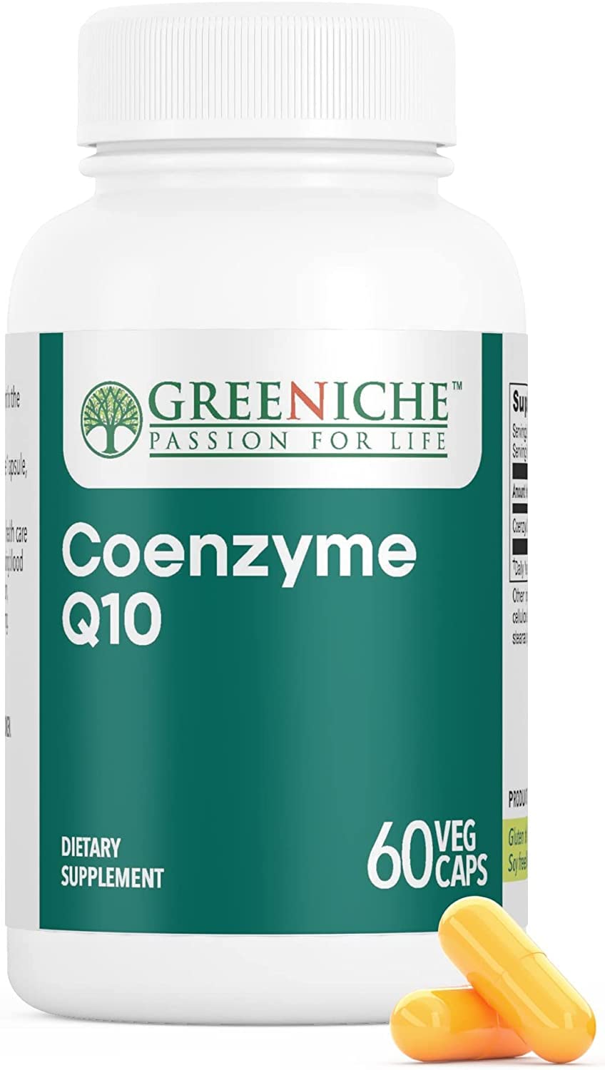 Amazon.com: Greeniche Coenzyme Q10, 60 Caps, High Absorption Coq10 ...