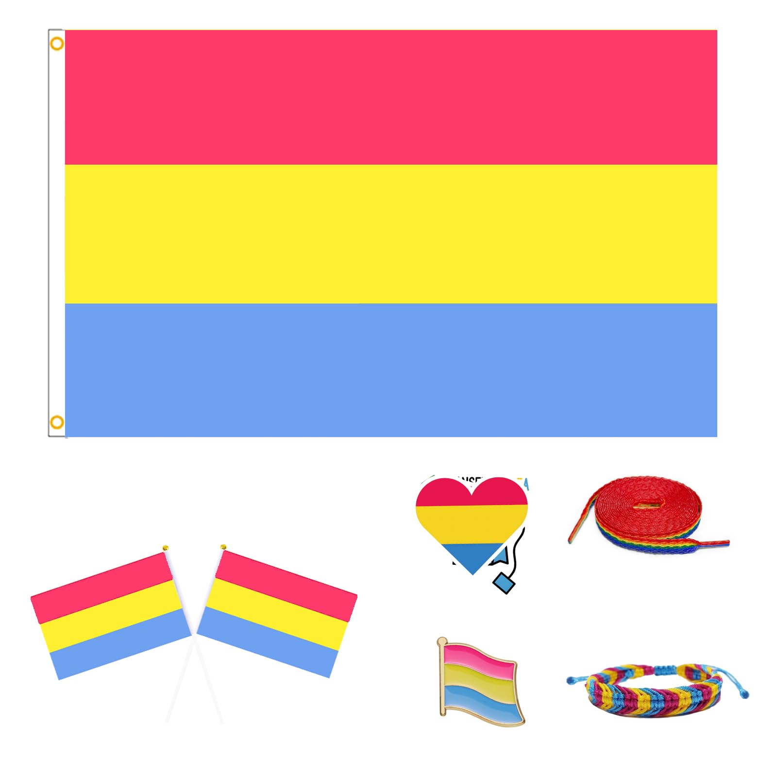 Amazon.com : MEPLUM PRIDE 3x5 FT Pansexual Flag Tapestry, Pan Pride ...