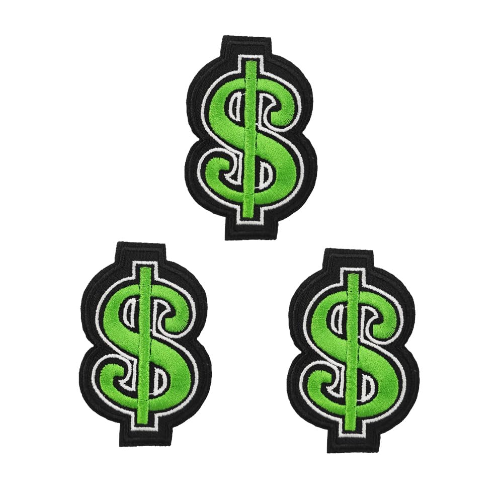 Amazon.com: 2.6" Green Dollar Sign Money Bills Embroidered Iron on ...