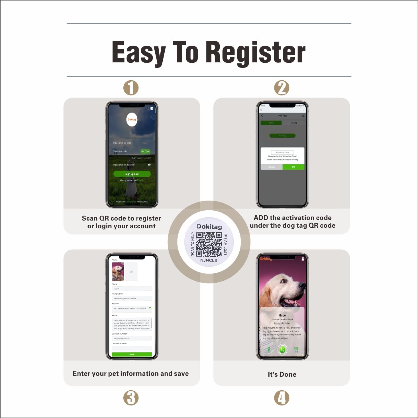 Snapklik.com : Dokitag QR Code Pet ID Tag - Scan For Instant Pet ...