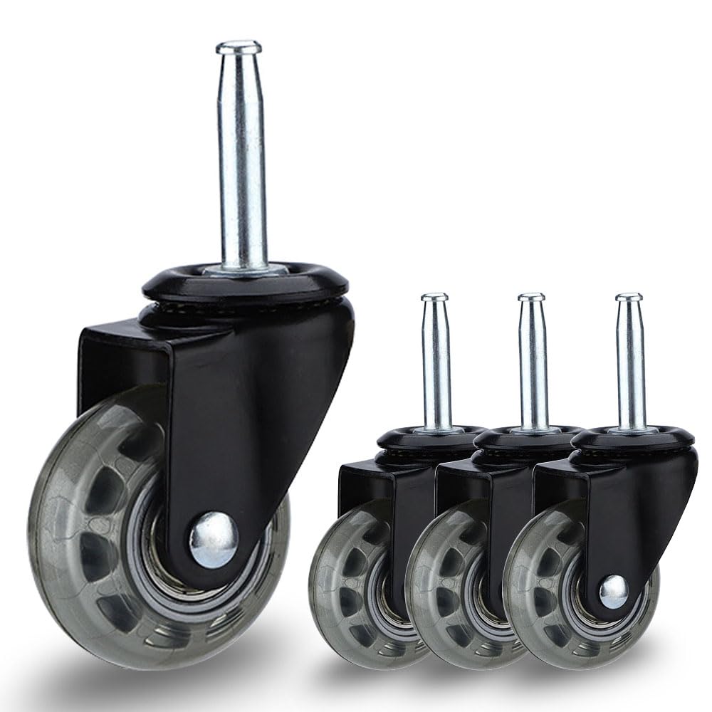Snapklik.com : NERILEE 2" Rubber Caster Wheels, Casters Set Of 4 Black ...