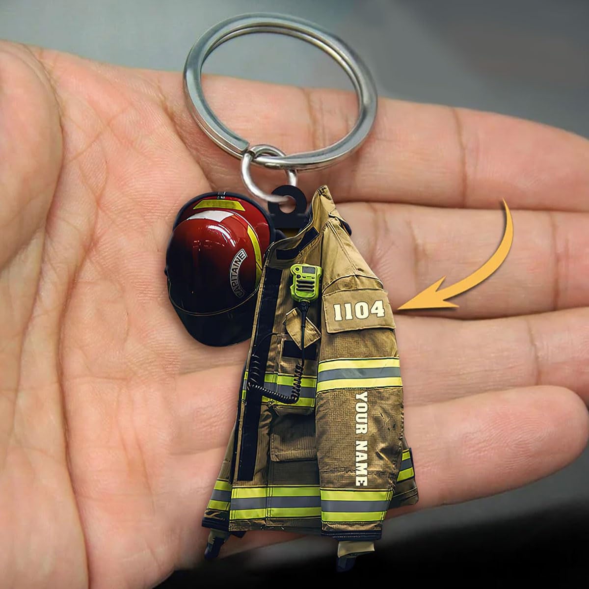 Amazon.com: Personalized Firefighter Armor Shaped Flat Acrylic Keychain ...