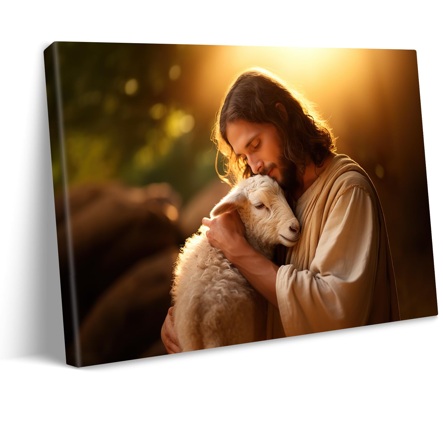 Amazon.com: vandlife Jesus Canvas Print Wounded Lamb Soothed Christian ...