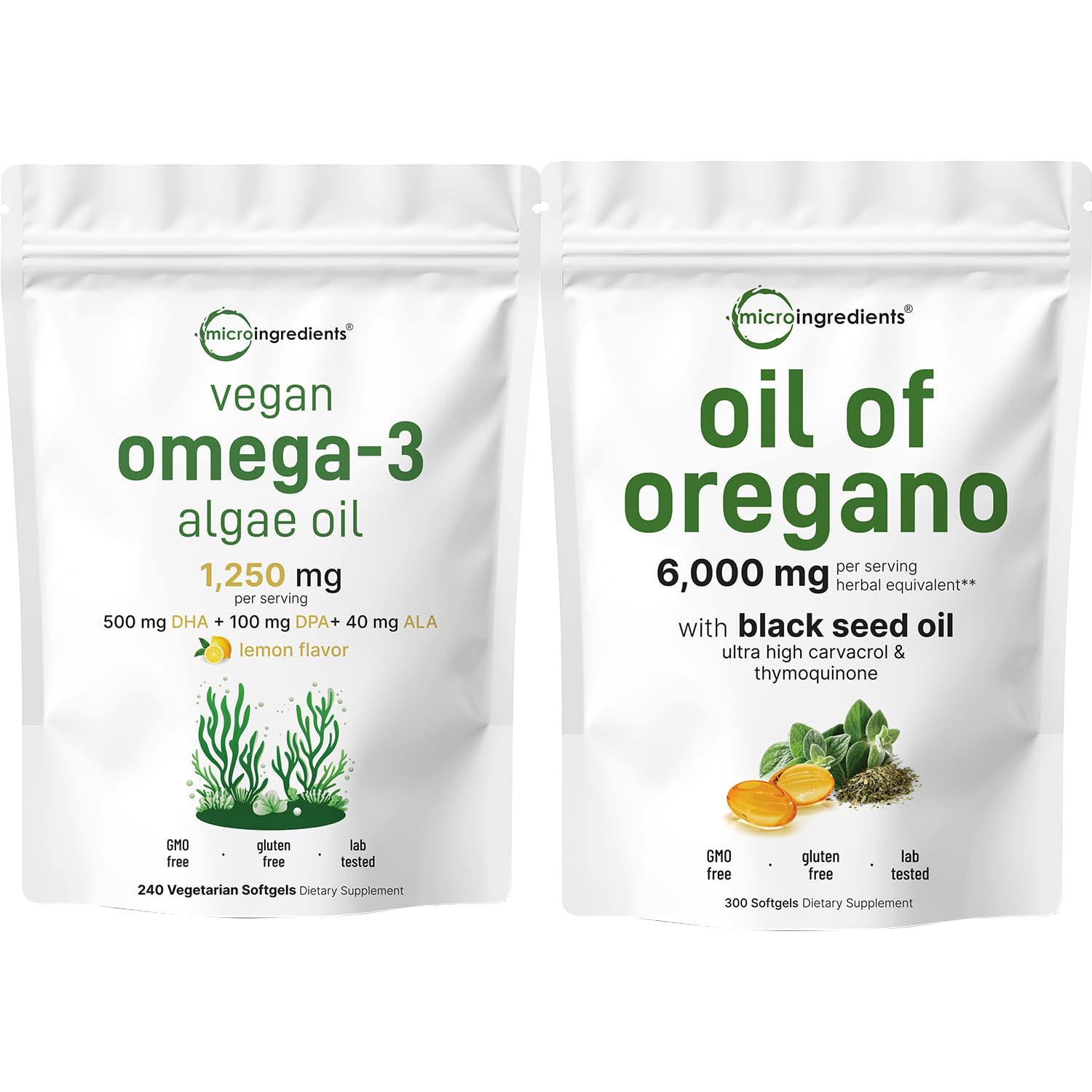 Amazon.com: Micro Ingredients Oil of Oregano Softgels 300 Count & Vegan ...