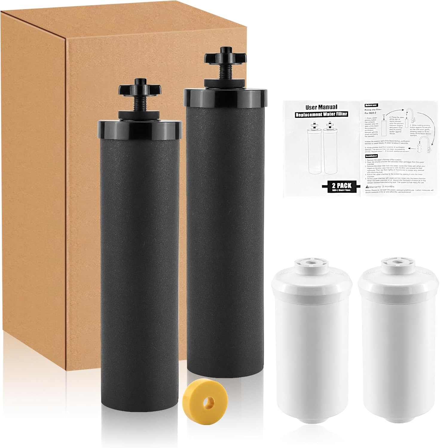 Amazon.com: Black Activated Carbon Water Filter Elements & Fluoride ...