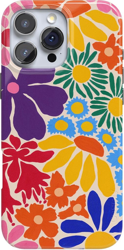 Amazon.com: Casely iPhone 16 Pro Case | Flower Patch | Multi-Color Floral | Classic Ultra Slim ...