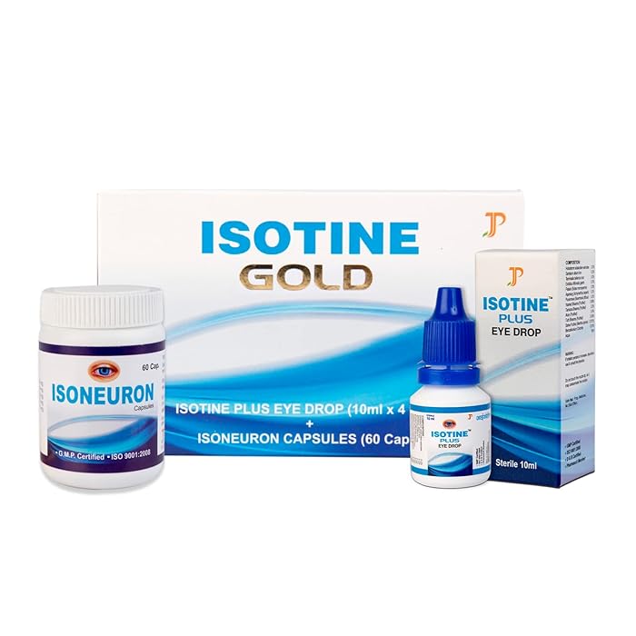Buy Jagat Pharma ISOTINE GOLD Kit Eye Drops & ISO Neuron Capsules for ...