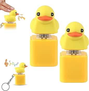 Amazon.com: Duck Quacking Fidget Toy Keychain - Fun Fidget Toy Duck ...