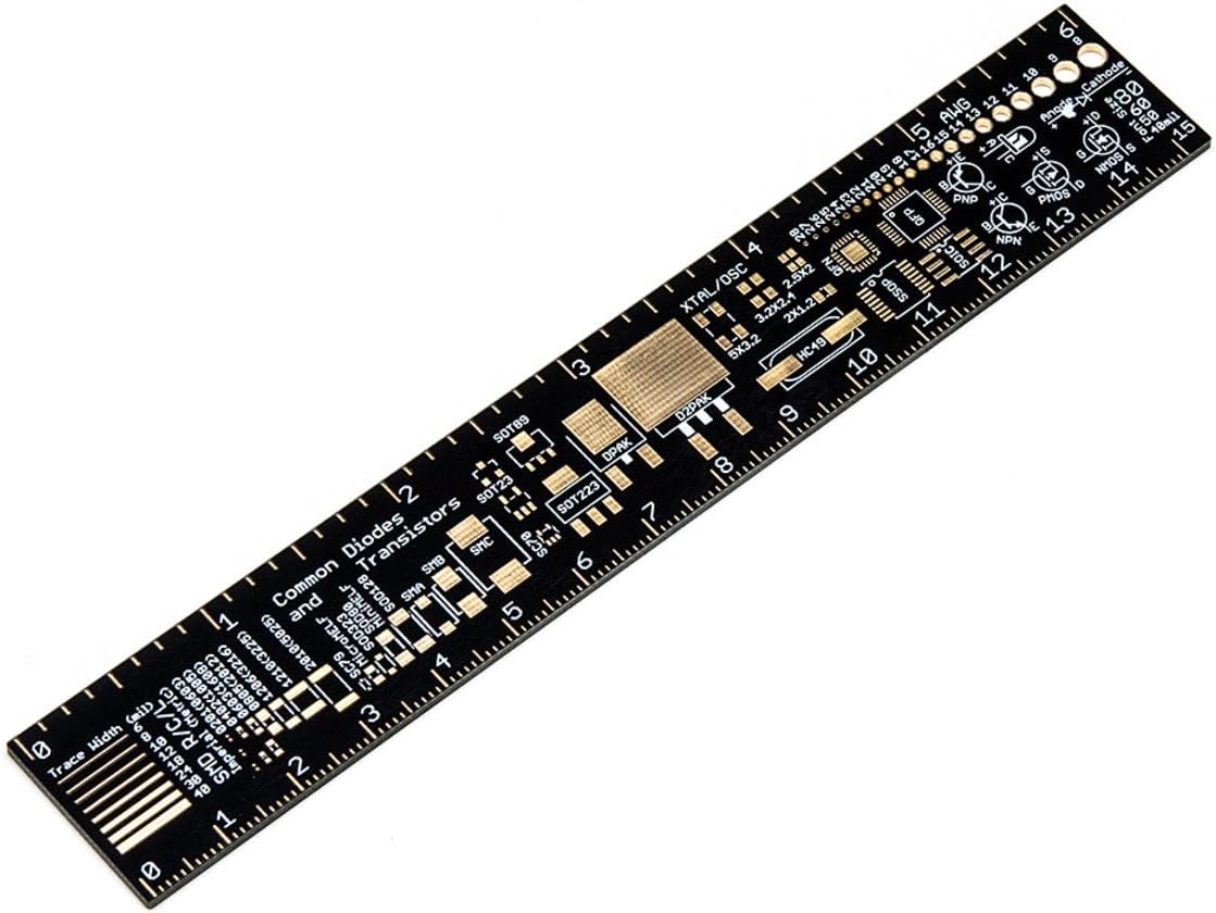 Amazon.com: Adafruit PCB Ruler v2, 6'' x 1'', Gold Plate, Standard ...