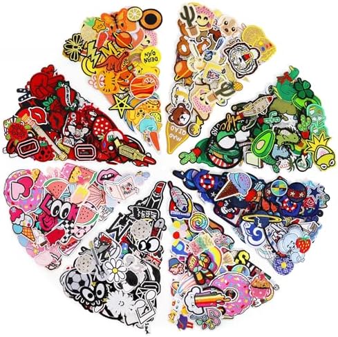 Amazon.com: NICEVINYL Embroidered Iron-on Patches Applique: 72Pcs ...
