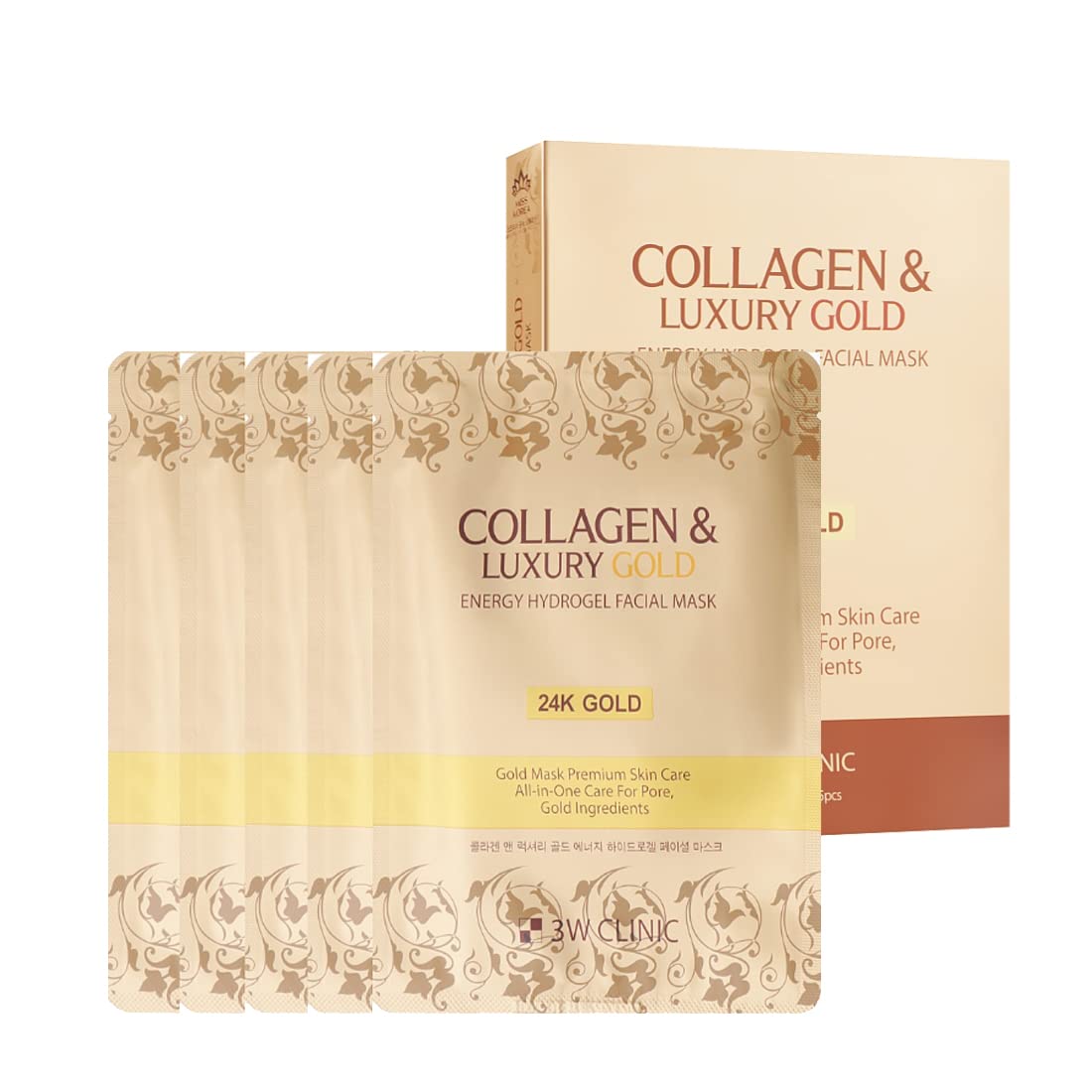 Amazon.com : 3W Clinic Collagen & Luxury Gold Energy Hydrogel Facial ...
