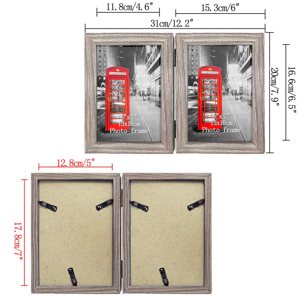 Buy Lavezee 2 Pack 5x7 Double Hinged Picture Frame Displays 5 by 7 Inch ...