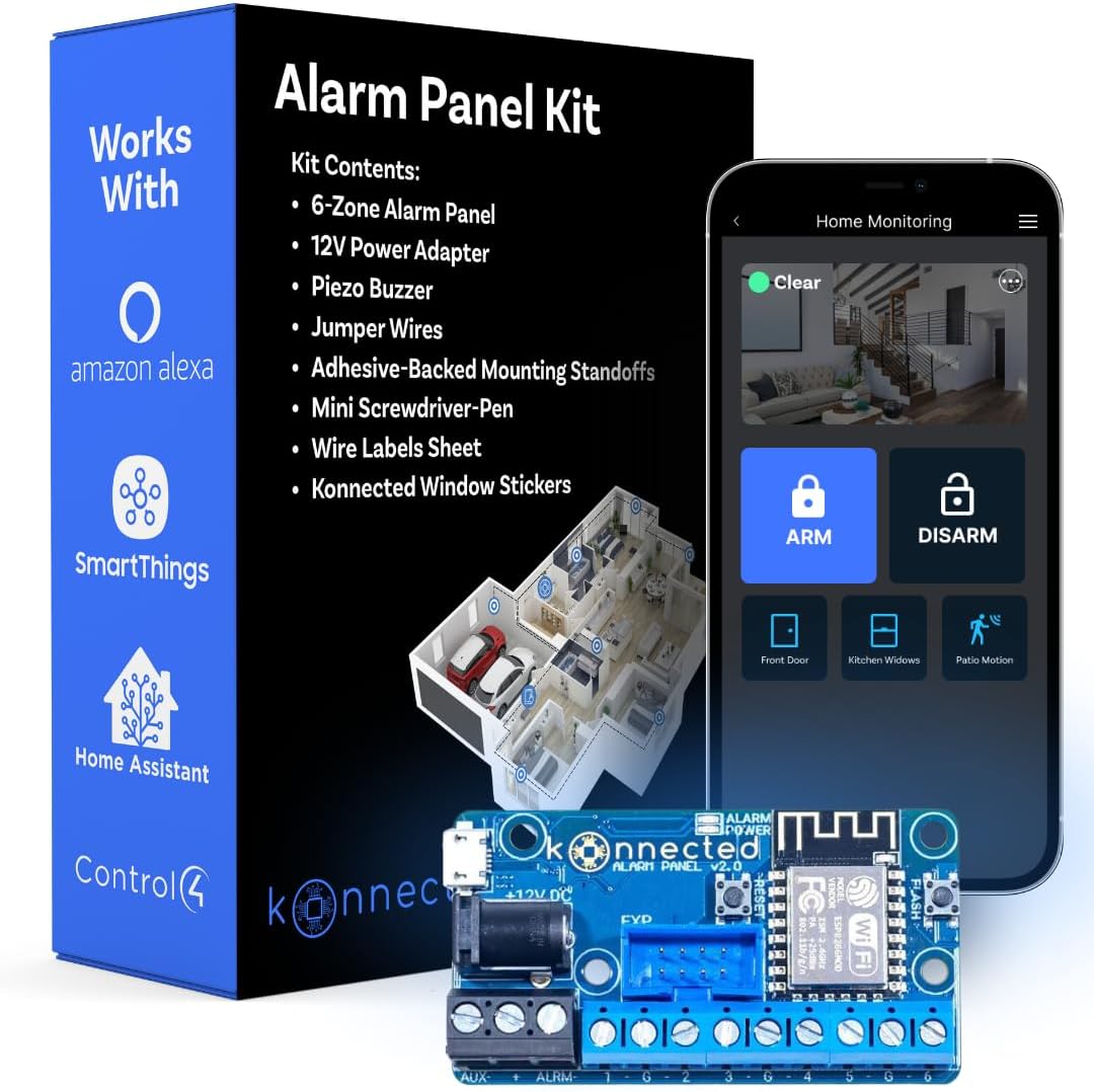 6-Zone Wired Smart Alarm Panel - Konnected Alarm Panel - Make Wired ...
