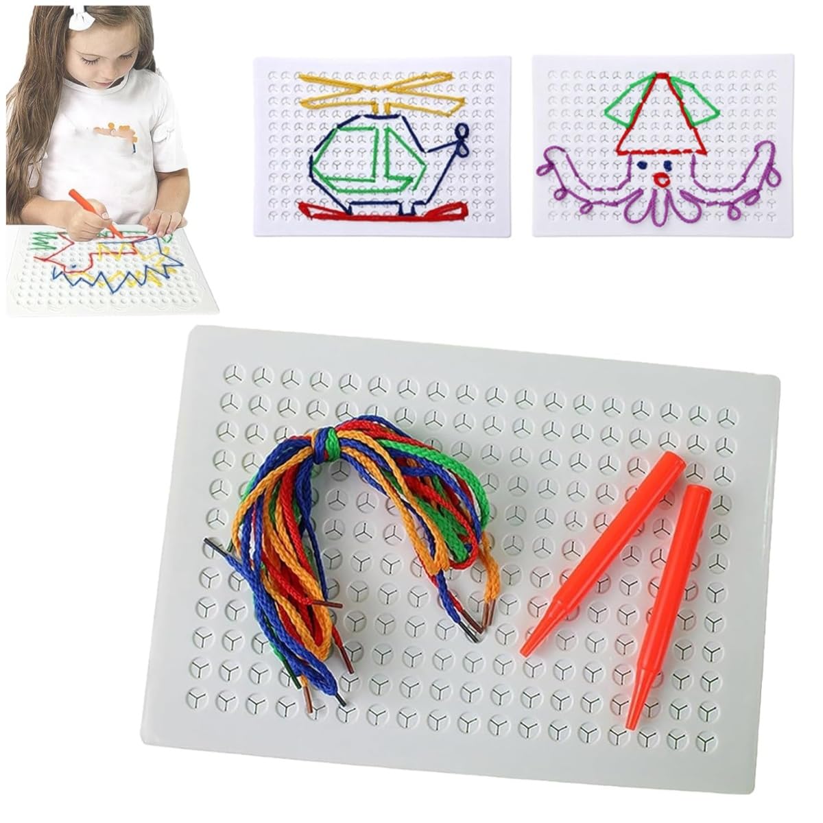 Amazon.com: Thread Board for Kids, Stitch Board for Kids, Sensory ...