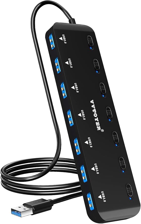 Amazon.com: USB Hub 3.0 Splitter, 7-Port USB Extender for Laptop ...
