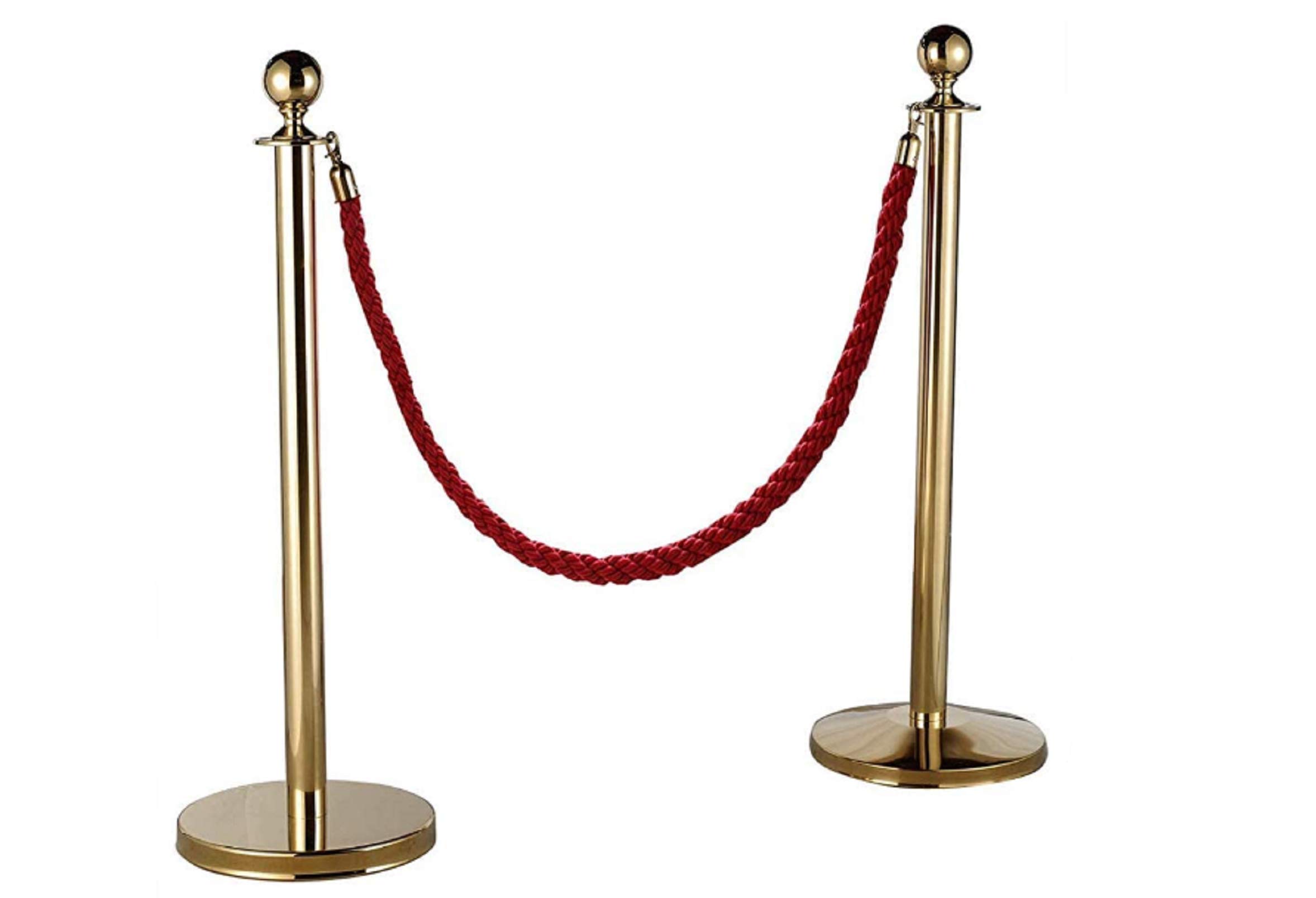 YORKING Queue Rope Barrier Post Stand for Red Carpet Round Top Polished ...