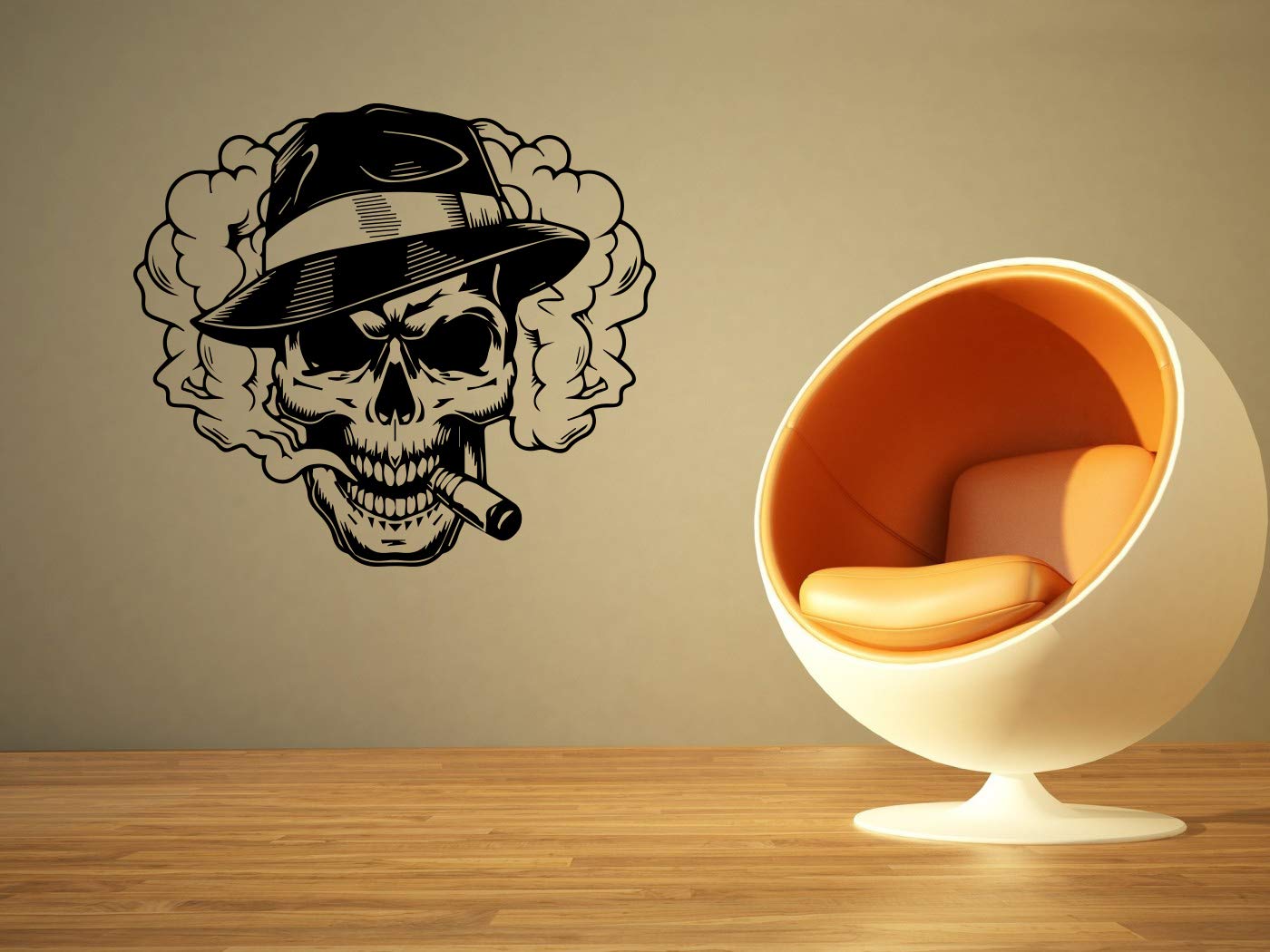 Amazon.com: Wall Sticker Mafia Skull Gangster Retro Gun Weapon Man ...