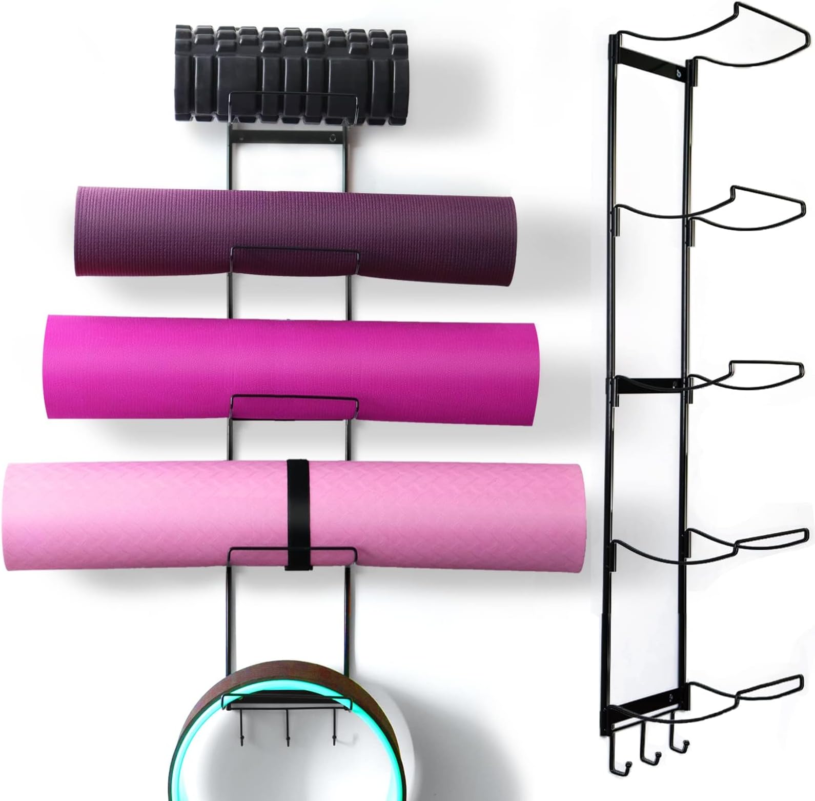 Amazon.com: Classy Wood Foam Roller & Yoga Mat Storage Rack. Holds 4, 8 ...