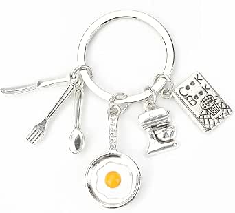 Amazon.com: SHTALHST Food Keychain,Stainless Steel Mini Food Keychain ...