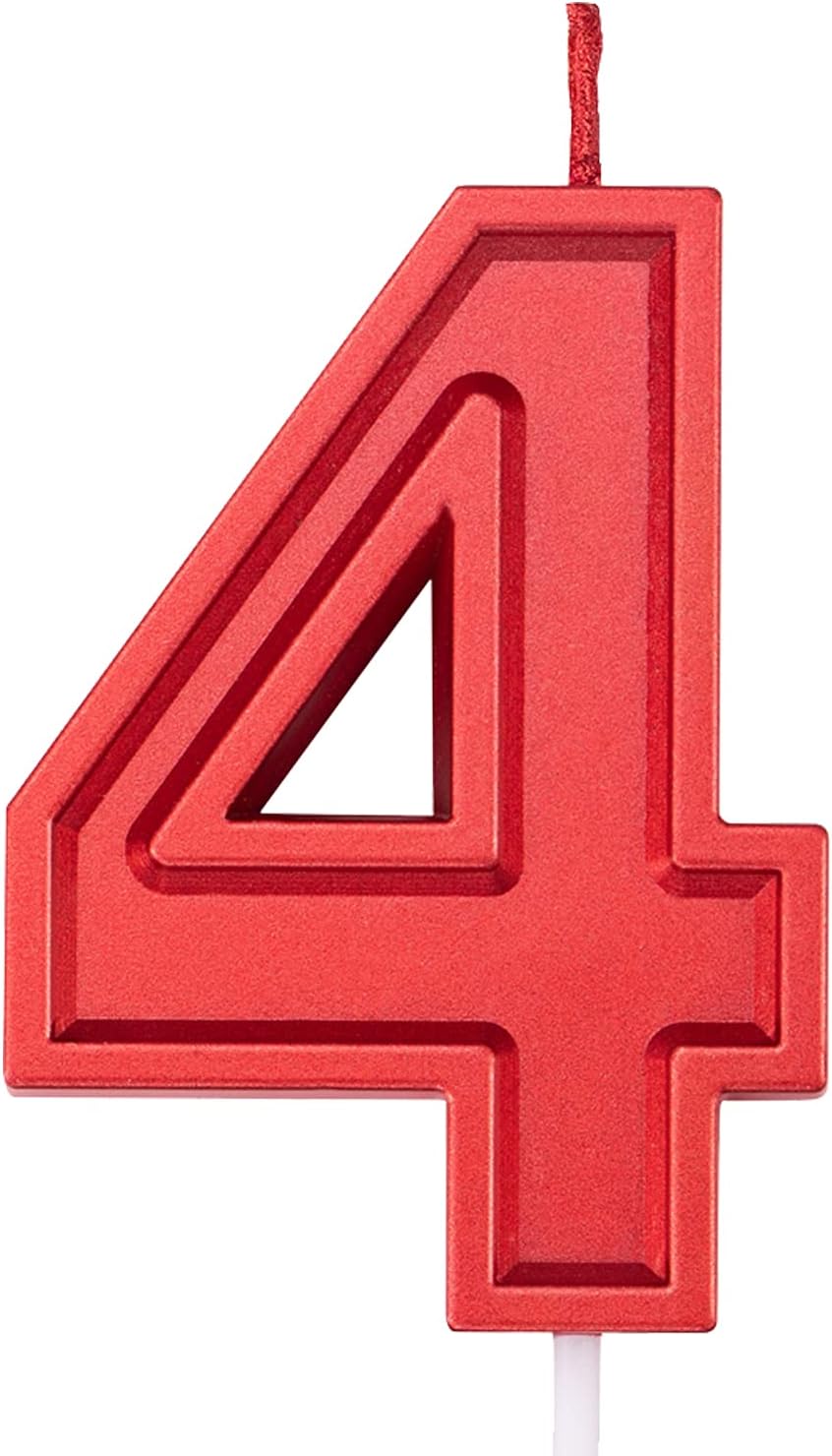 Amazon.com: 3.93in Big Size Happy Birthday Metallic Red Number 2 ...