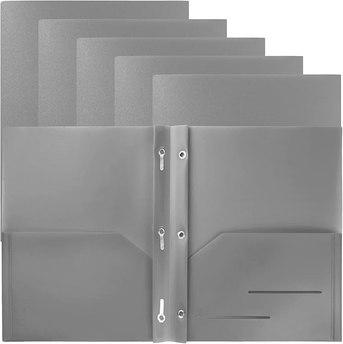 Amazon.com : Youngever 6 Pack Heavy Duty Plastic Two Pocket Folders ...