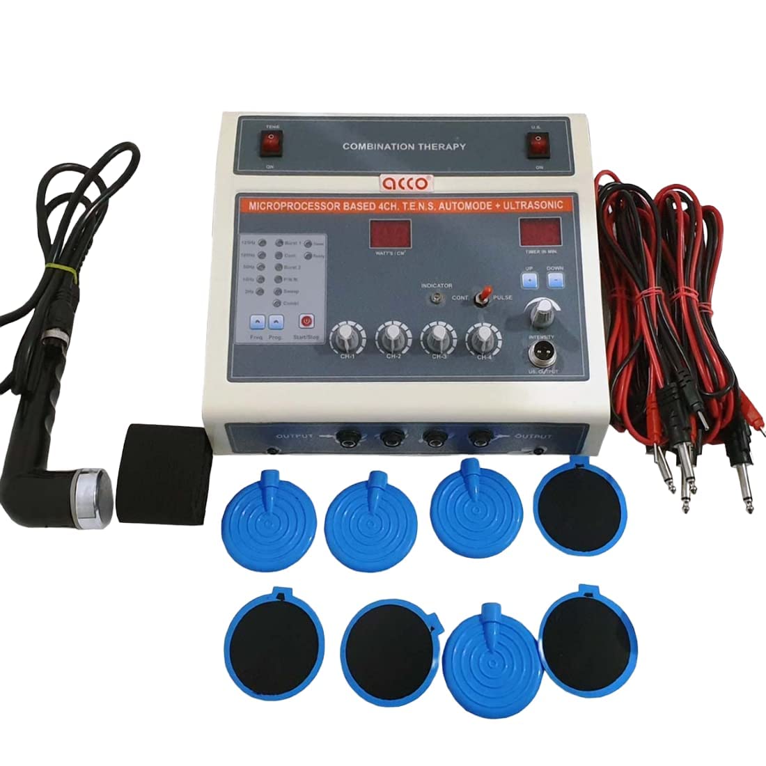 Physiotherapy Combo Machine Tens 4channel with Ultrasound therapy 1 Mhz ...